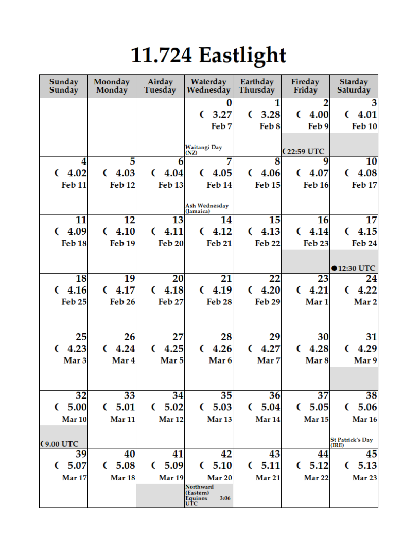 Current Earth Epic Calendar – The Earth Epic Calendar