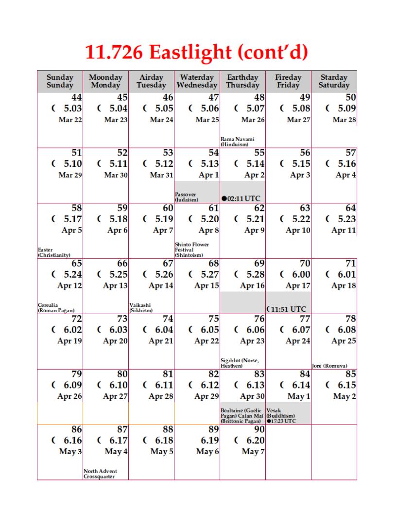 Current Earth Epic Calendar – The Earth Epic Calendar